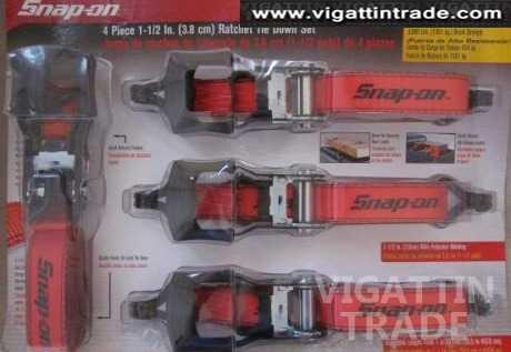 Snap-On Set of 4 Extra Heavy Duty 1-1/2" Ratchet Tie Down Straps ...