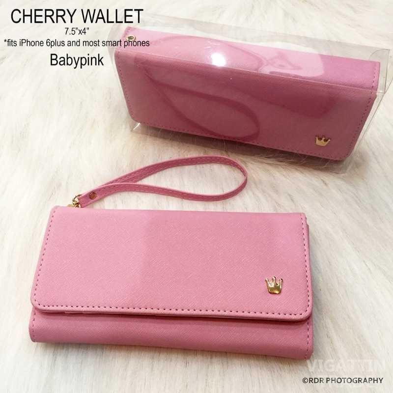 Baby Pink Cute and Classy Cherry Long Smart Wallets - Vigattin Trade